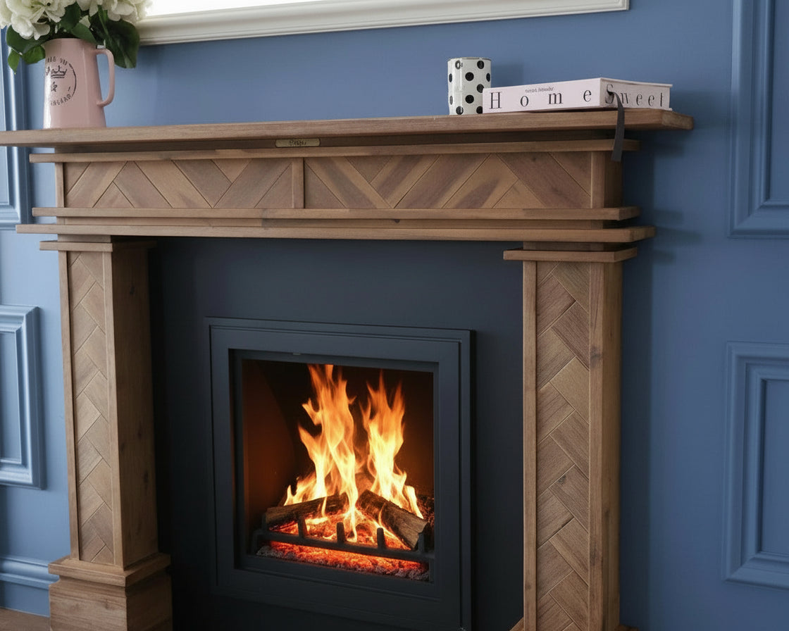 USOco Herringbone Fireplace Mantel Surround | 1.5m | Genuine Acacia ...